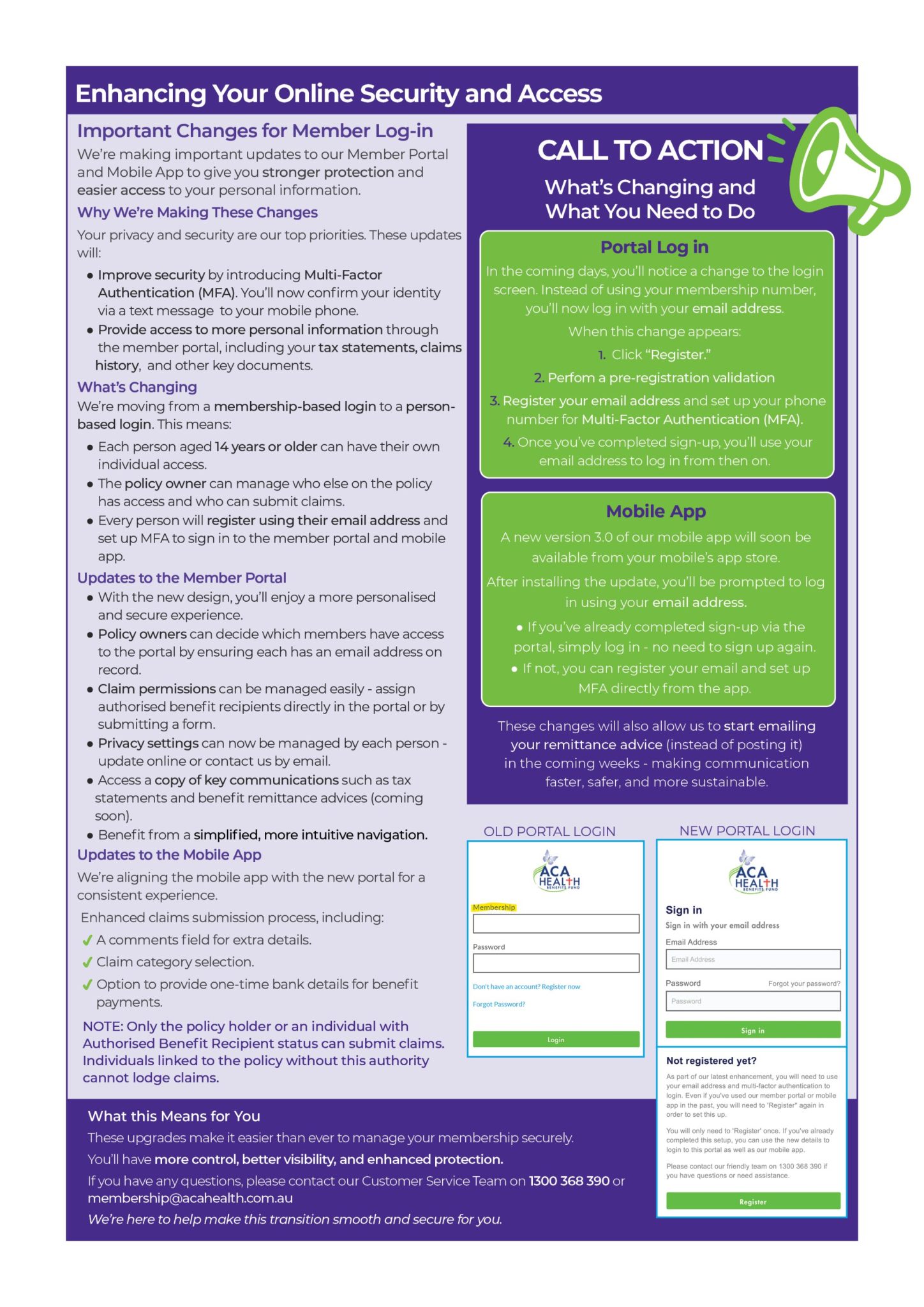 Registration Instructions for the ACA Health Online Member Portal & App ...